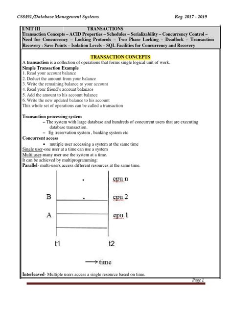 cs8492 dbms unit 3 pdf database transaction acid