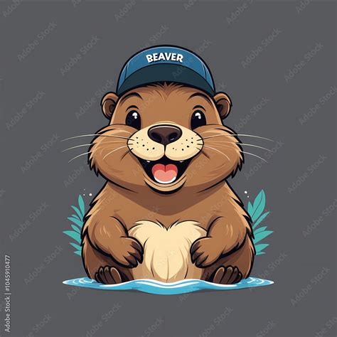 ภาพประกอบสต็อก Smiling Beaver Beaver Vector Animal Vector Cartoon