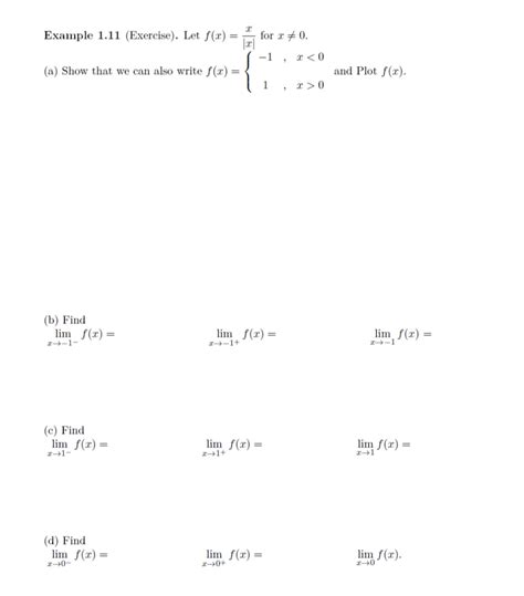 solved example 1 11 exercise let f x ∣x∣x for x 0 a