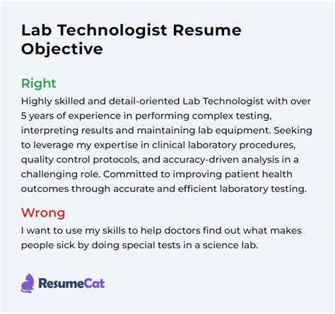 Top 16 Lab Technologist Resume Objective Examples