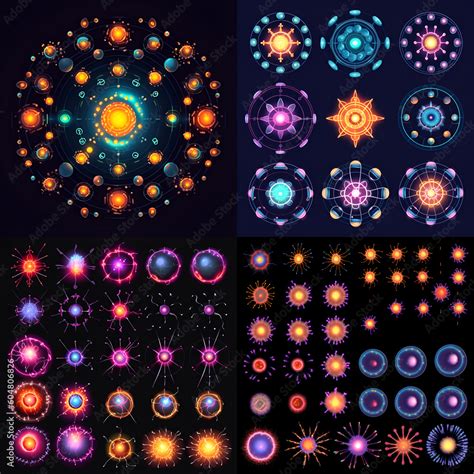 Game Art Sprite Sheet Of Atomic Nucleus With Electrons Ai Generated Stock Illustration Adobe