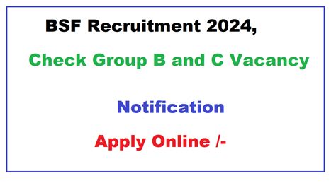 Bsf Recruitment 2024 Group B And C Vacancy Apply Online