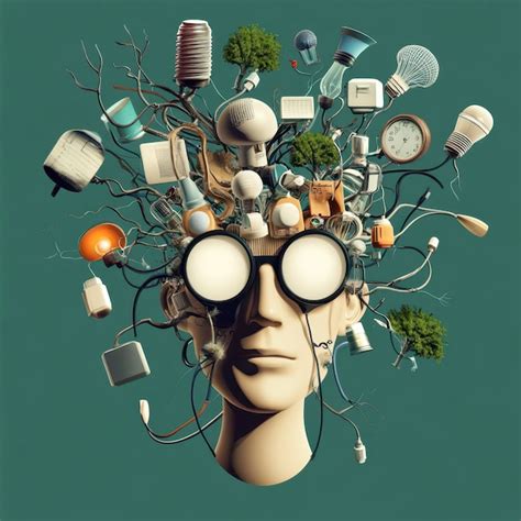 Creative Mind With Diverse Objects Symbolizing Thoughts And Ideas Premium Ai Generated Image