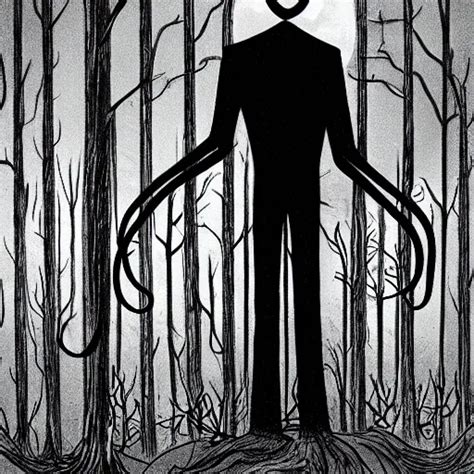 Slenderman With Tentacles Standing In A Moonlight Stable Diffusion
