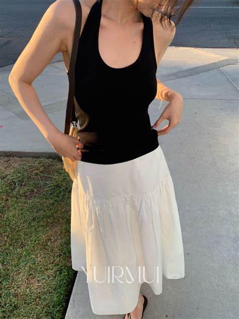 Vegetable 베지터블 브리즈 코튼 셔링 A라인 플레어 롱 스커트 2color 유이르무이