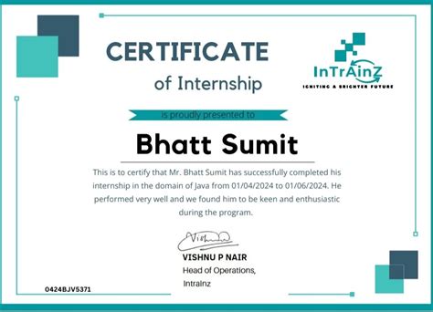 Excited To Announce The Completion Of My Java Full Stack Internship