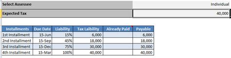Download Advance Tax Calculator In Ms Excel