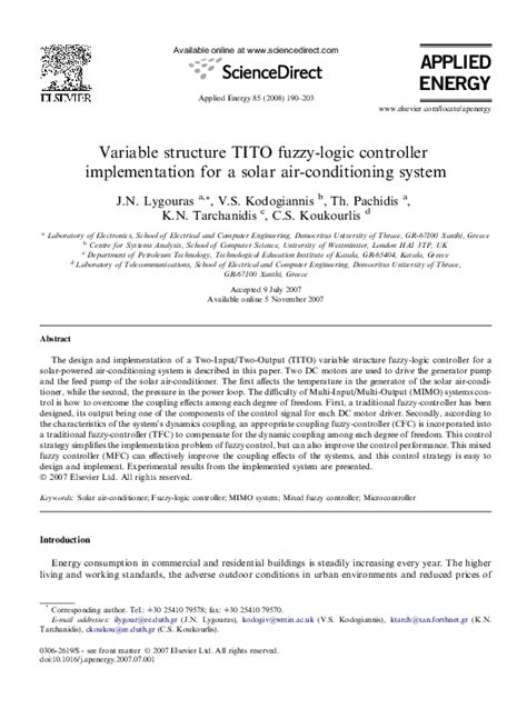 Pdf Variable Structure Tito Fuzzy Logic Controller Implementation For