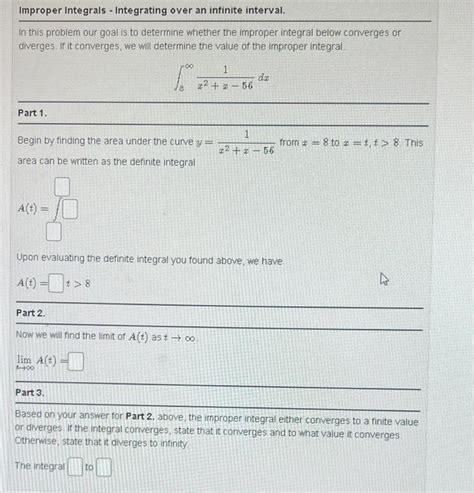 Solved Improper Integrals Integrating Over An Infinite