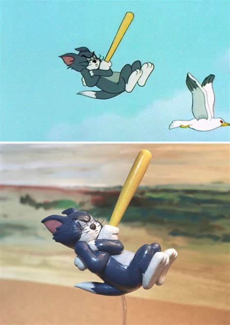 ქანდაკებები ტომი და ჯერის უჩვეულო სცენებიდან