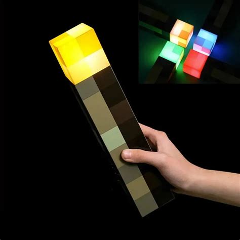 【ready Stock】my World Charging Night Light Flashlight Light Up Torch Minecraft High Brightness