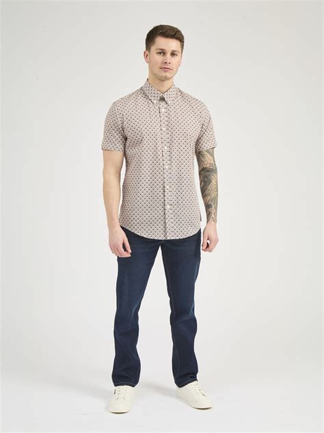 Short Sleeve Block Geo Print Shirt