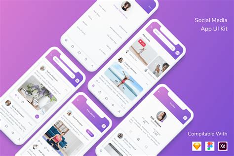 Social Media App Ui Kit Graphic By Betush · Creative Fabrica
