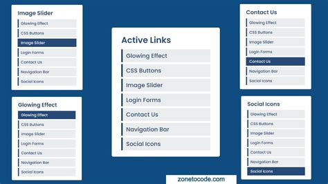 Active Link Using Html Css And Vanilla Js Zonetocode Youtube