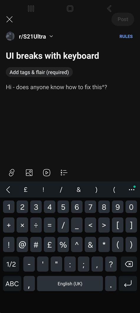 Ui Breaks With Keyboard Rs21ultra