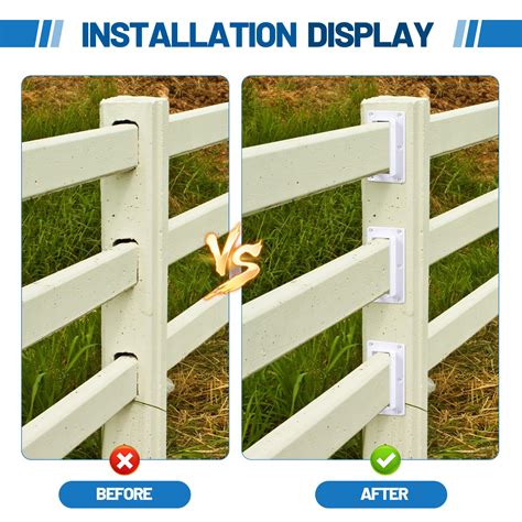 Innconee 4 Pack 15 X 55 Vinyl Fence Rail External