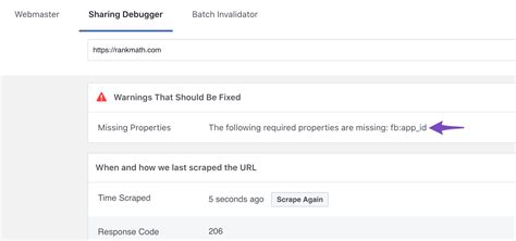 How To Fix The Following Required Properties Are Missing Fb App Id Error Rank Math
