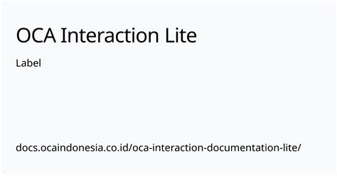 Label Oca Interaction Lite