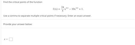 Solved Find The Critical Points Of The Function Chegg