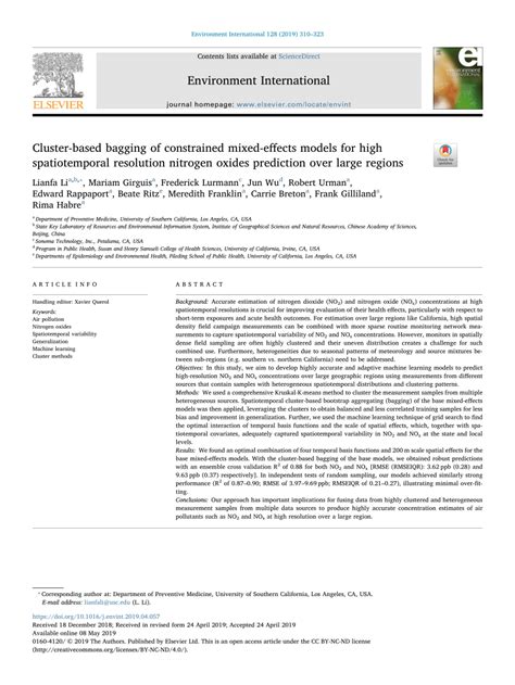 Pdf Cluster Based Bagging Of Constrained Mixed Effects Models For