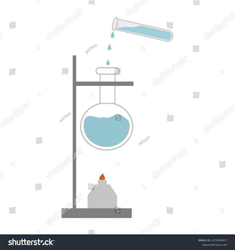 science experiment reactant solution were dropping stock vector
