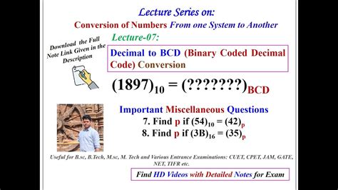 Lect 07 𝑫𝒆𝒄𝒊𝒎𝒂𝒍 𝒕𝒐 𝑩𝑪𝑫 𝑩𝒊𝒏𝒂𝒓𝒚 𝑪𝒐𝒅𝒆𝒅 𝑫𝒆𝒄𝒊𝒎𝒂𝒍 𝑪𝒐𝒅𝒆 𝑪𝒐𝒏𝒗𝒆𝒓𝒔𝒊𝒐𝒏 Youtube