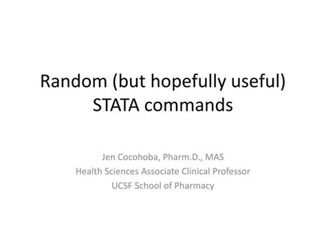 Ppt Random But Hopefully Useful Stata Commands Powerpoint