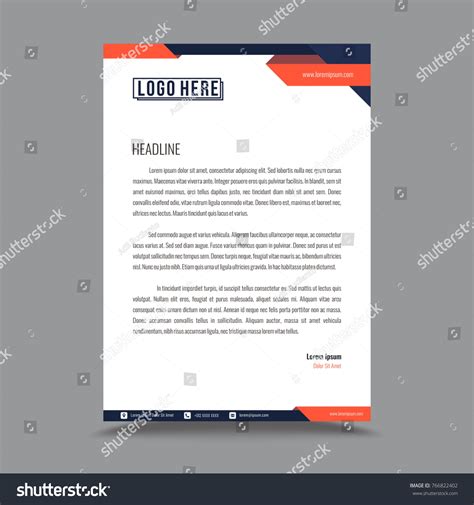 비즈니스 스타일 레터헤드 디자인 스톡 벡터로열티 프리 766822402