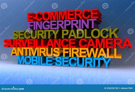 E Commerce Fingerprint Security Padlock Surveillance Camera Antivirus Firewall Mobile Security