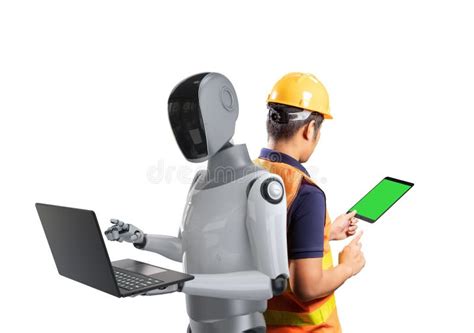Automation Industry With Engineer Work With Assistant Robot Stock Image Image Of Automation