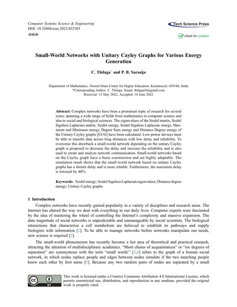 Pdf Small World Networks With Unitary Cayley Graphs For Various Energy Generation