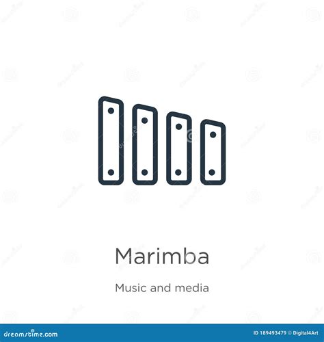Marimba Icon Thin Linear Marimba Outline Icon Isolated On White Background From Music