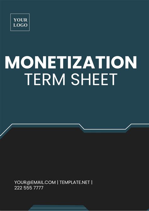 Free Monetization Term Sheet Template To Edit Online