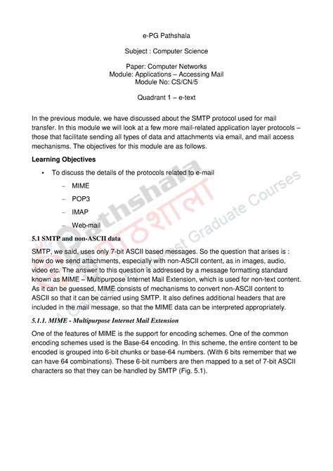 1467025797 Computer Networks Mod5pop3imap Q1 Etext E Pg Pathshala