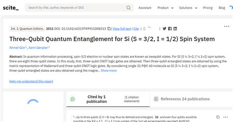 Three Qubit Quantum Entanglement For Si S 3 2 I 1 2 Spin System [scite Report]
