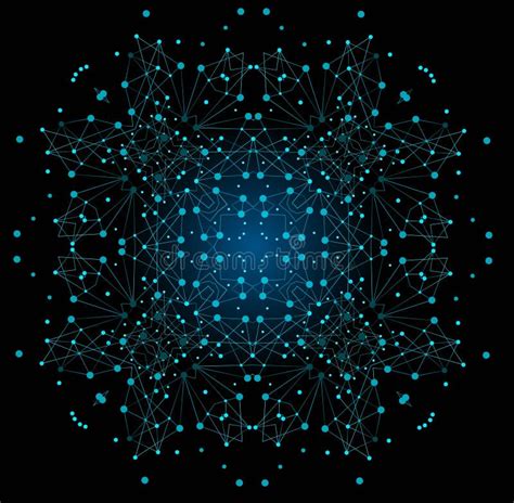 Vector Colorful Bright Shape Molecular Structure With Lines And Stock Vector Illustration Of