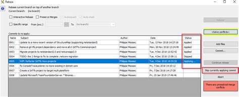 Wrong Commit Displayed As Applying When There Is A Conflict