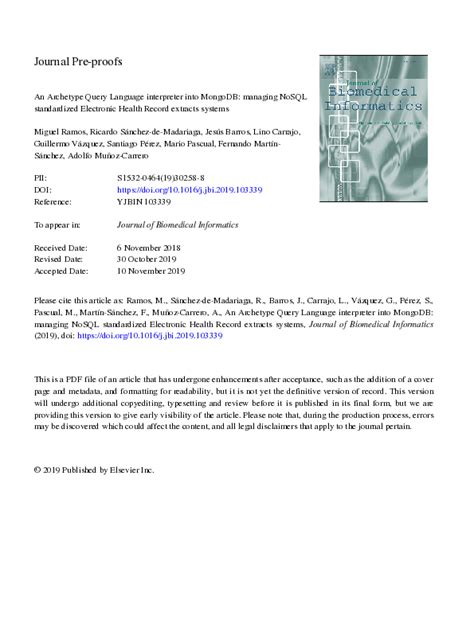 Pdf An Archetype Query Language Interpreter Into Mongodb Managing Nosql Standardized