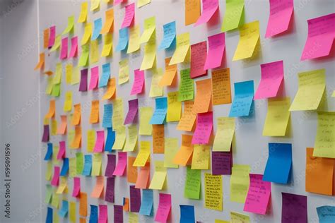 Planning Sticky Notes On The Wall Business Planning Generative Ai