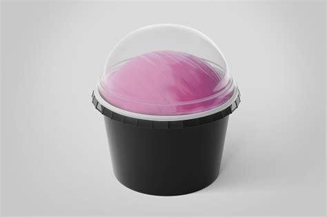 블랙 아이스크림 컵 모형 다크 블랭크 종이 욕조 용기 가벼운 배경에 격리 된 3d 렌더링 3차원 형태에 대한 스톡 사진 및 기타 이미지 Istock