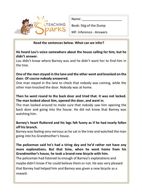 Stig Of The Dump Year 3 Year 4 Comprehension Planning Resources