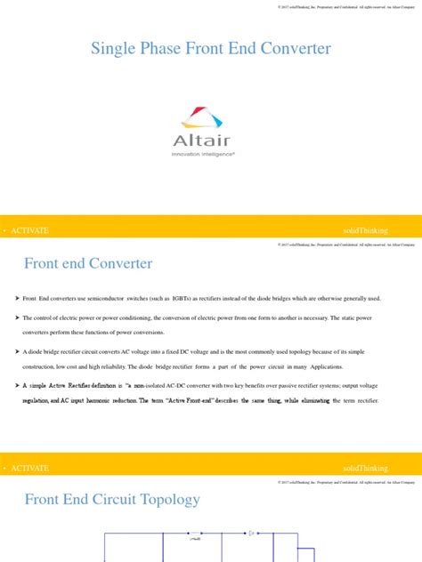 1 Phase Front End Converter Pdf Rectifier Electrical Engineering