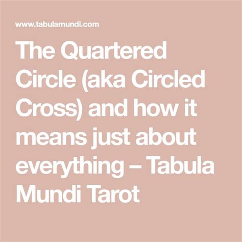 The Quartered Circle Aka Circled Cross And How It Means Just About