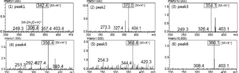 Mass Spectra Of Separated Peaks Lc Ms Conditions Nebulizing Gas Flow Download Scientific