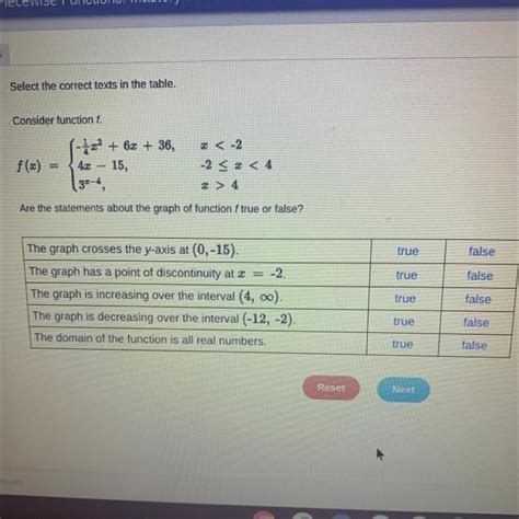 [free] select the correct texts in the table consider function f are