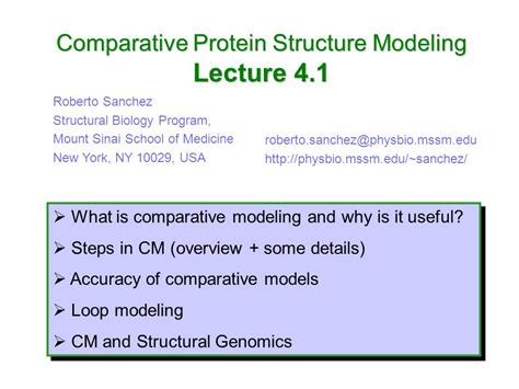 Comparative Protein Structure Modeling Lecture Ppt Video Online Download