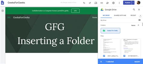 How To Insert A Whole Folder In New Google Sites GeeksforGeeks