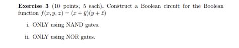 Solved Exercise 3 10 Points 5 Each Construct A Boolean