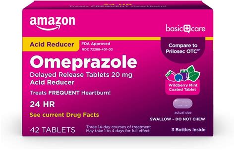 Amazon Basic Care Omeprazole Delayed Release Tablets 20 Mg