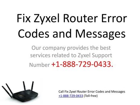 Fix Zyxel Router Error Codes And Messages